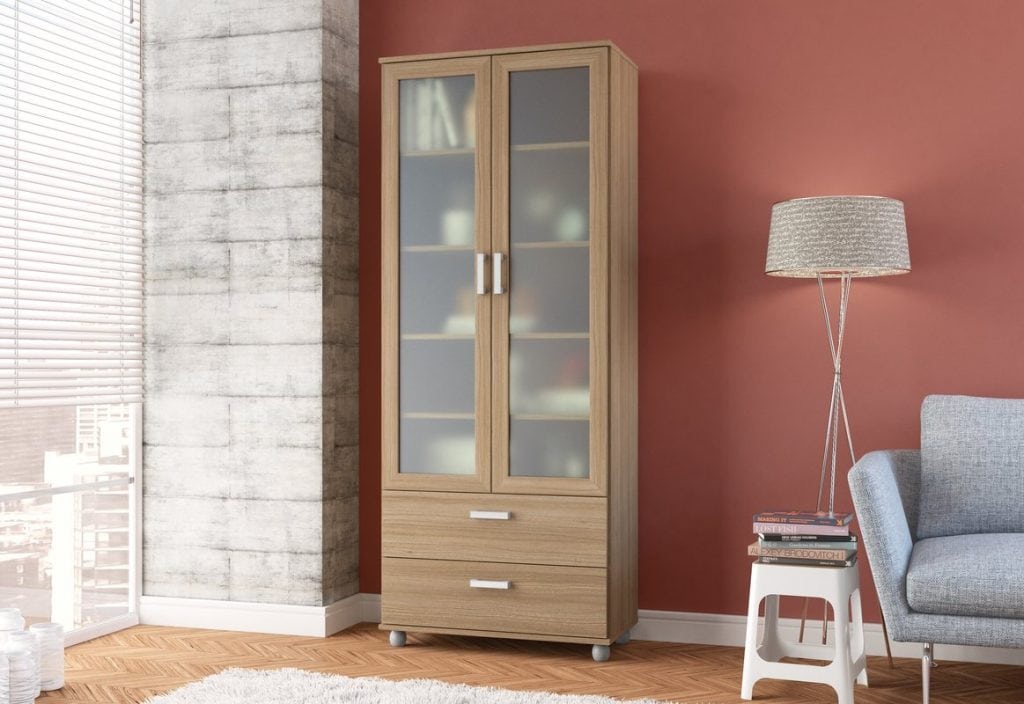 Jual Almari Buku Jati Minimalis 2 Pintu - Jepara Heritage