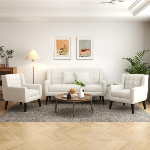 Jual Stephanny Set Sofa Tamu Kayu Jati Desain Minimalis - Jepara Heritage